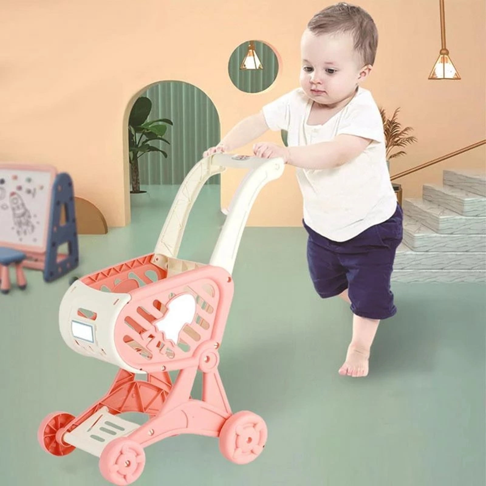 Aodebiao Shopping Cart Toy - Pretend Play Supermarket Trolley with ...