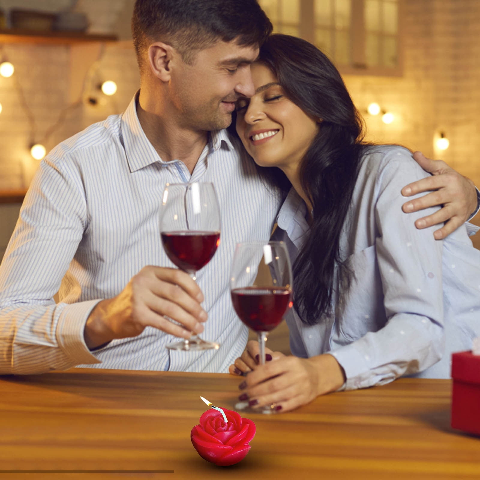 Aodebiao Valentine's Day Heart-Shaped Rose Scented Candle, Long-Lasting ...