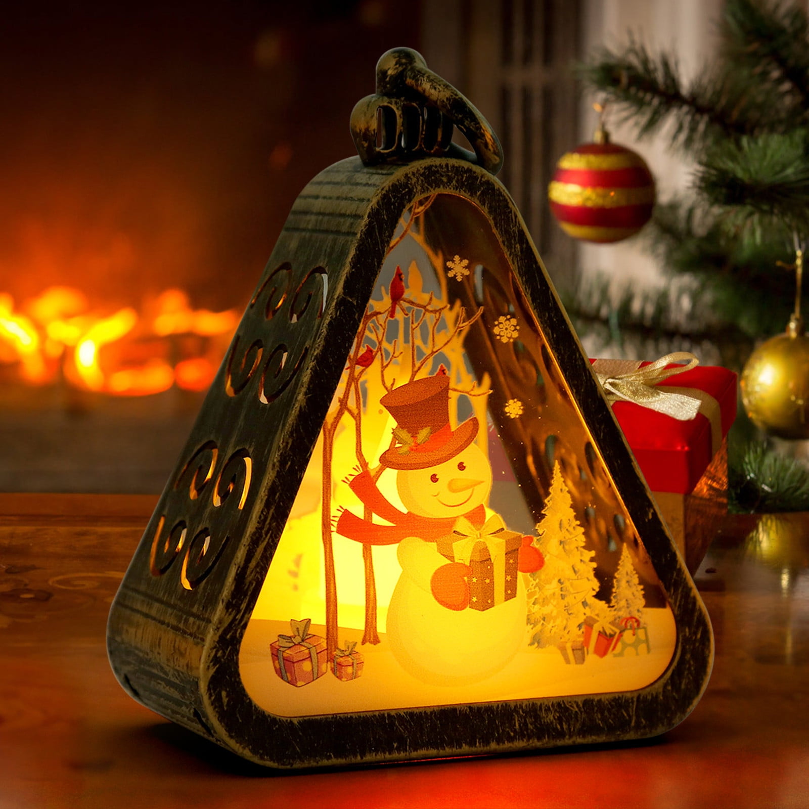 Aodebiao Vintage Christmas Night Light Desktop Decor Luminous Holiday ...
