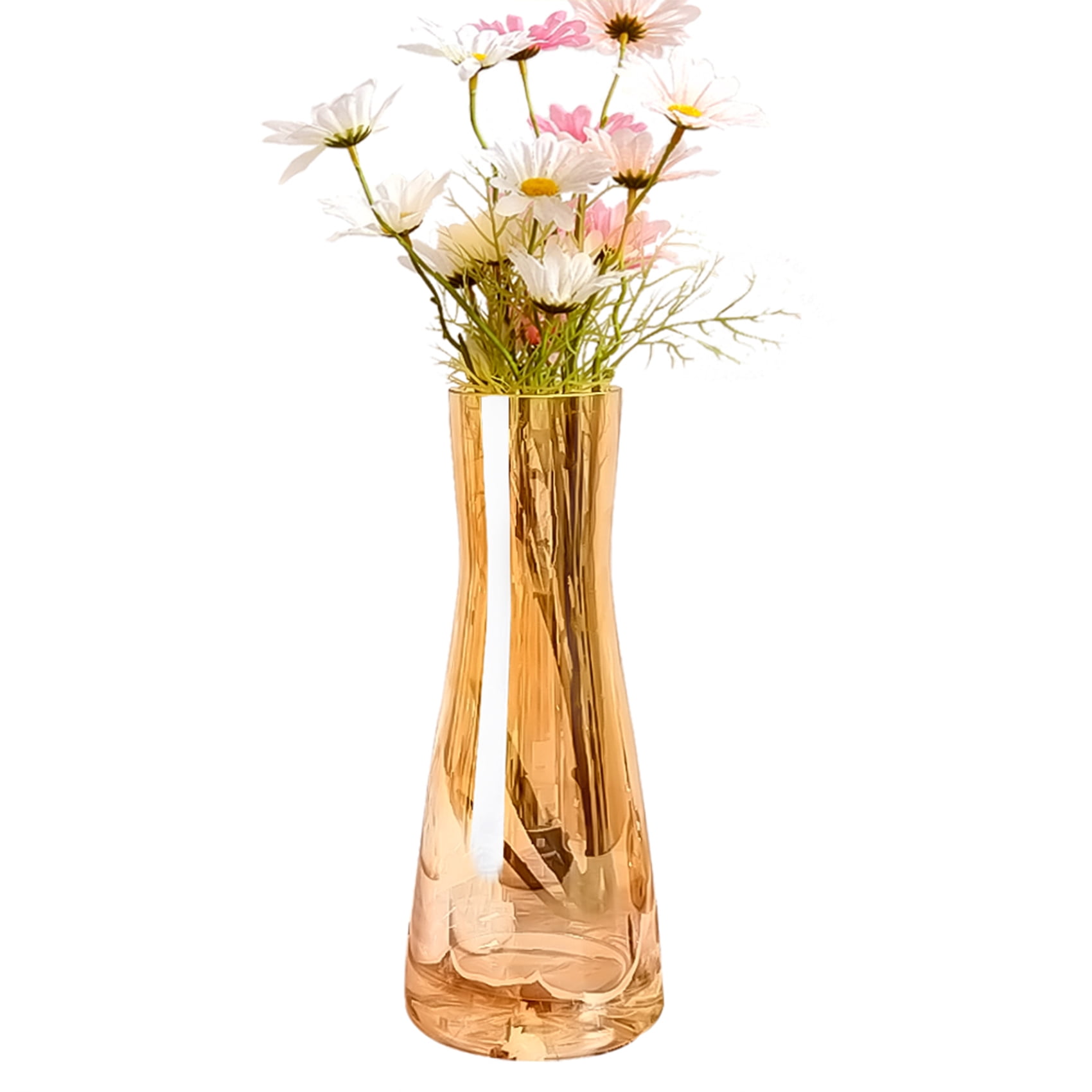 Aoderun Amber Vase for Flowers 10" Large Glass Vase - Walmart.com