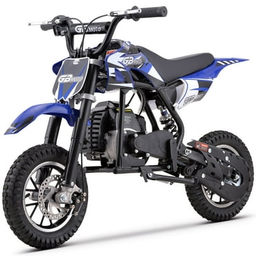 MotoTec Thunder 50cc 2-Stroke Gas Powered Youth Mini Dirt Bike, Blue ...
