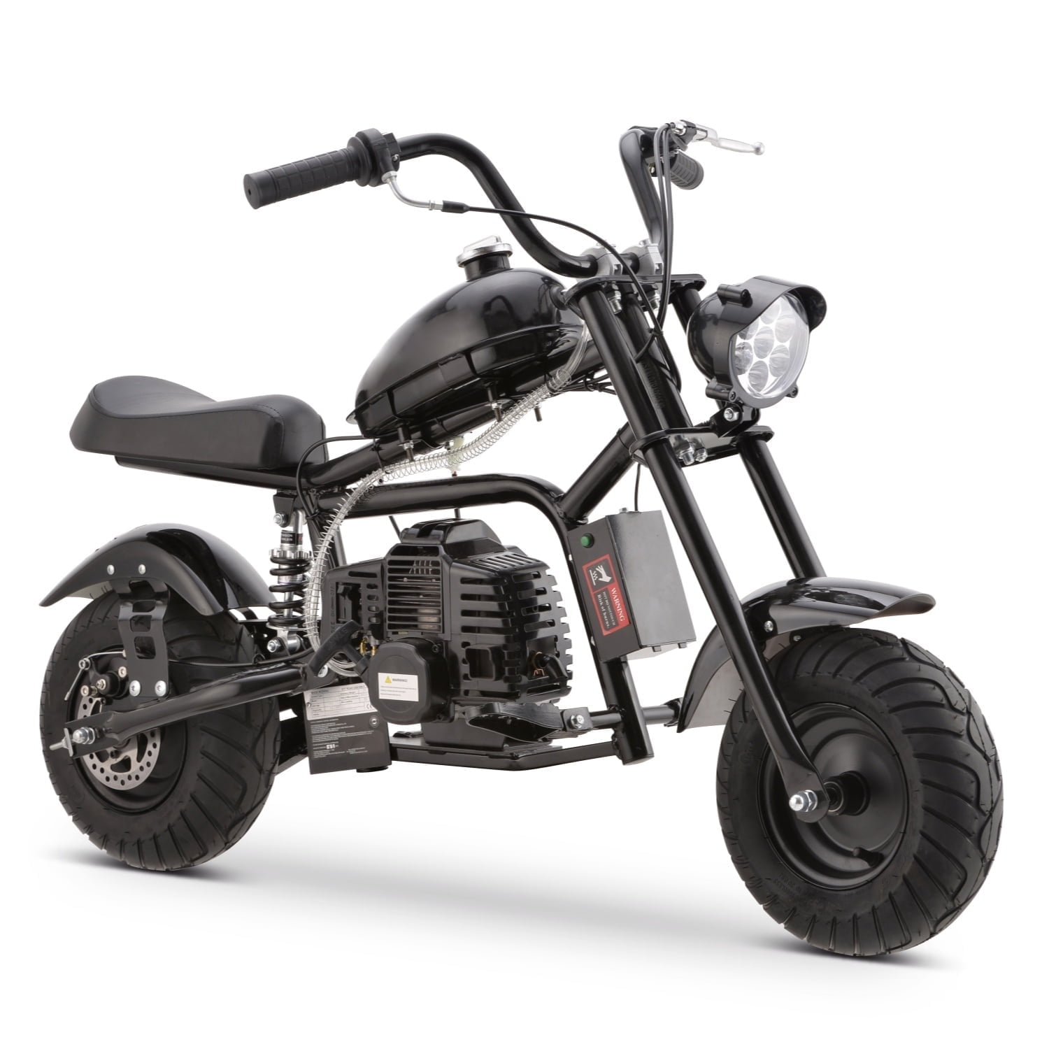 Aoemoe Gas Mini Chopper Bike, DB003 Model 49.4 CC 2-Stroke Dirt Bike with Big Headlight, Rear ...