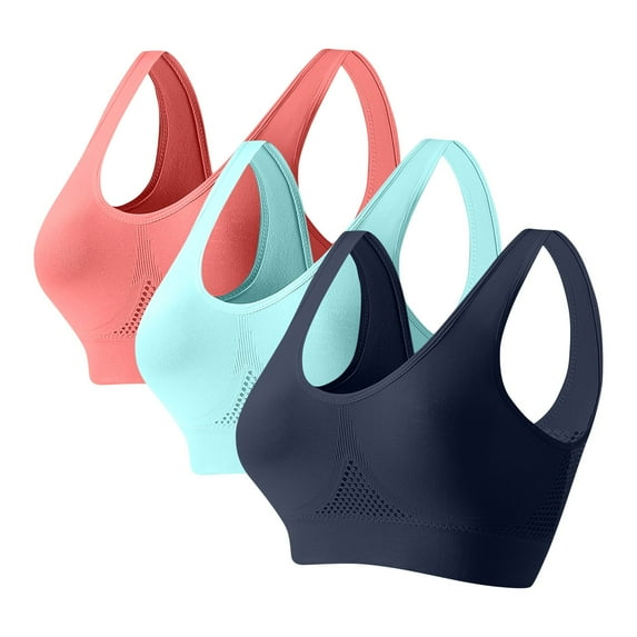 Aofany 3 Pack Women Wireless Bras Wirefree Bra Plus Size Ultra-thin Bra ...