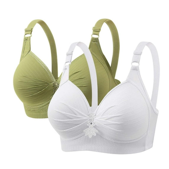 Aofany Bras for Women Push up 2 Pack of Soft Comfortable Bras Wireless ...