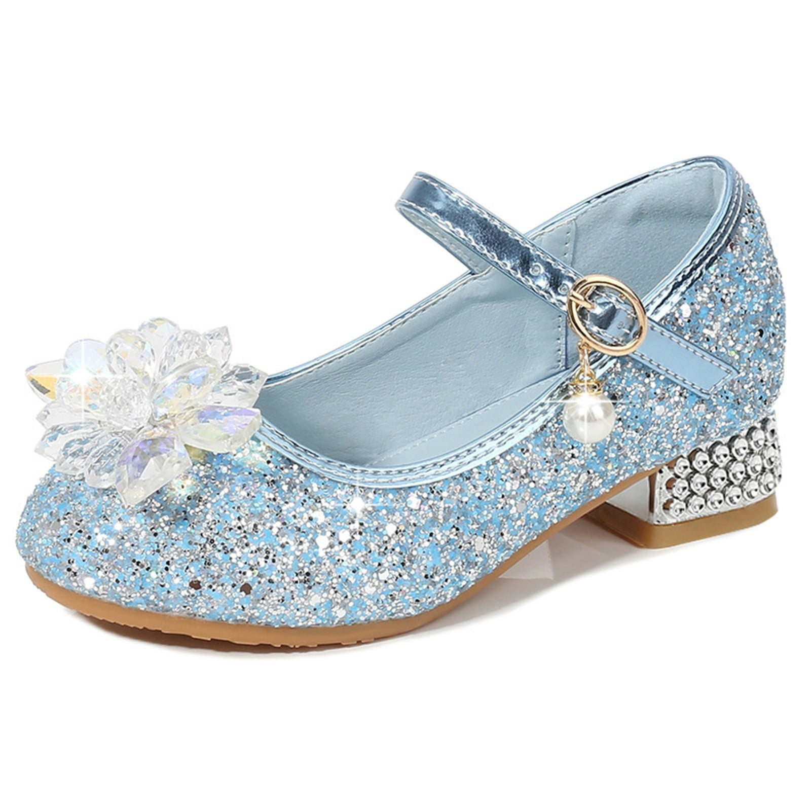 Aofany Children's High Heels Girls' Shoes Sequins Performance Shoes ...