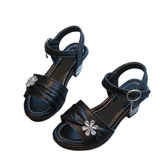 Aofany Children's Pointed Rhinestone Bow Sandals Summer Style High ...