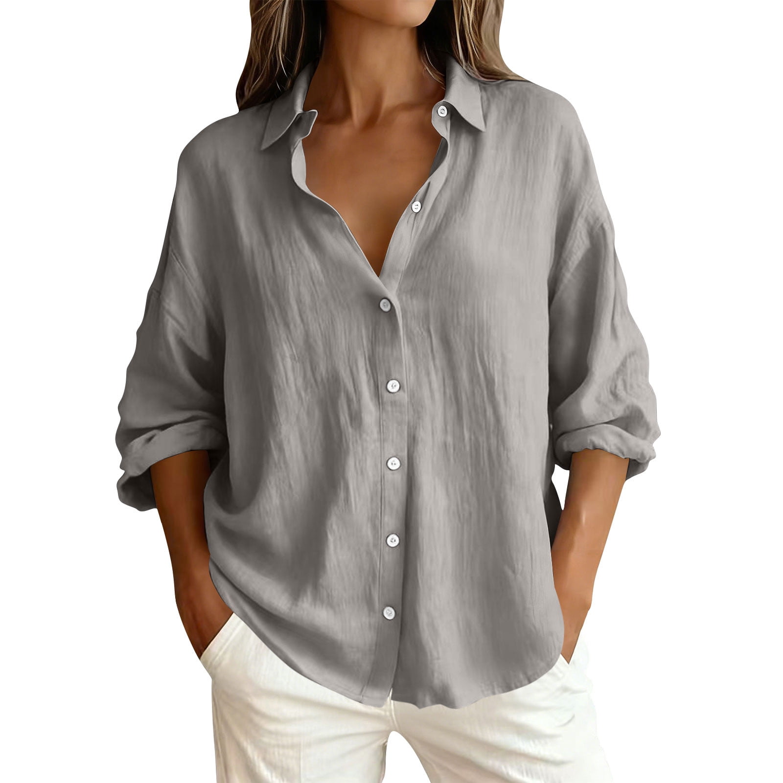 Aofany Fall Shirts for Women Casual Long Sleeve Tunic Tops Comfy ...