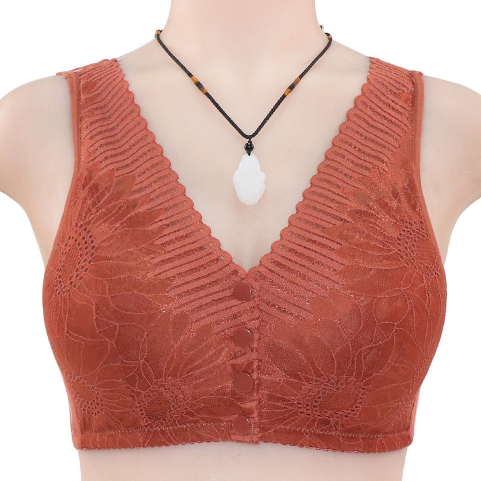 Aofany Front Closure Bras for Women Plus Size Wireless Bralette Comfort ...