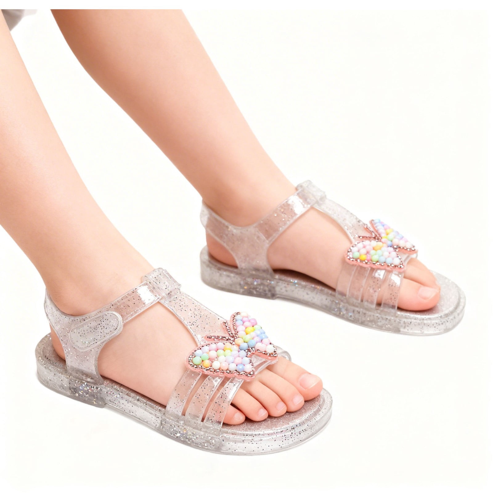 Aofany Girls' Thick-Soled Comfortable Crystal Shoes With Bow Decoration ...