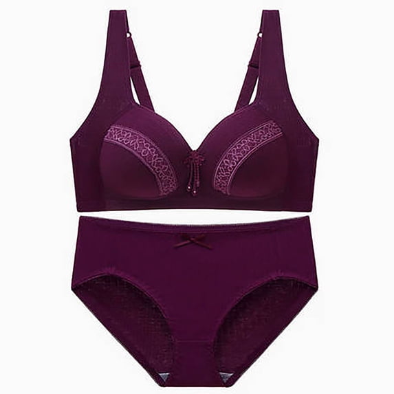 Aofany Lace Bra and Panty Sets for Women, Push Up Wireless Bras Briefs ...