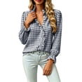 Aofany Long Sleeve Fall Tops for Women Casual Button Down Shirts Plaid ...