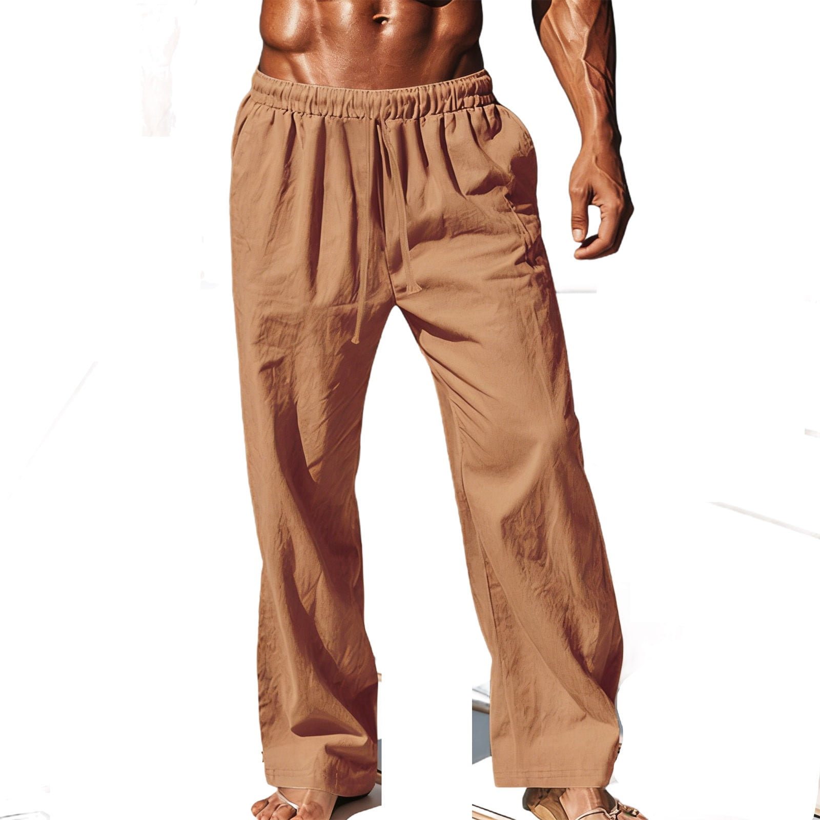 Aofany Men Pants Men's Cotton Linen Pants Summer Thin Style Casual ...