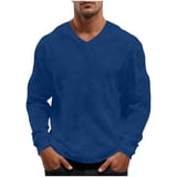 Aofany Men’s Classic V Neck Long Sleeve T-Shirt, Lightweight Everyday ...