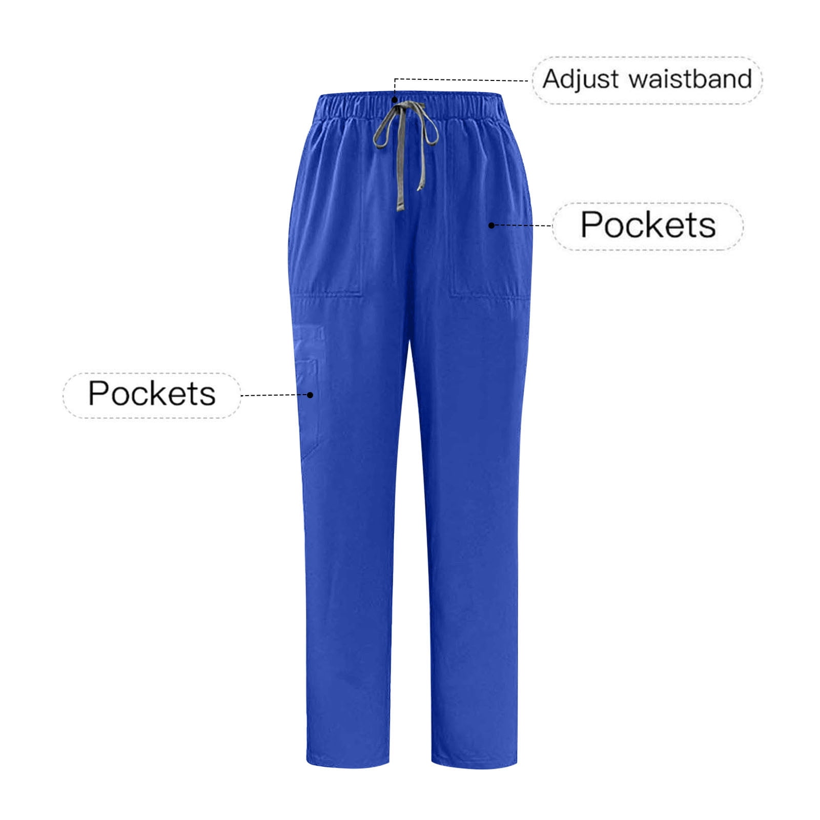 Aofany Men's Scrub Pants Elastic Waist Pants for Men Multiple Pockets Drawstring Joggers Pants ...
