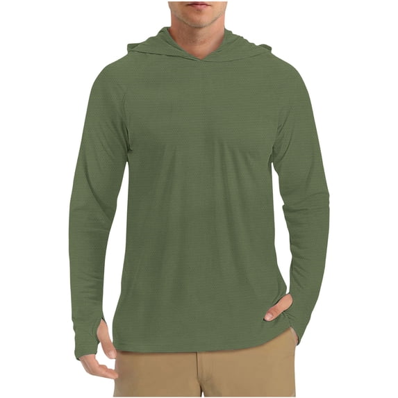 Aofany Men's UPF 50+ Hoodie Shirts Rash Guard Long Sleeve Sun ...