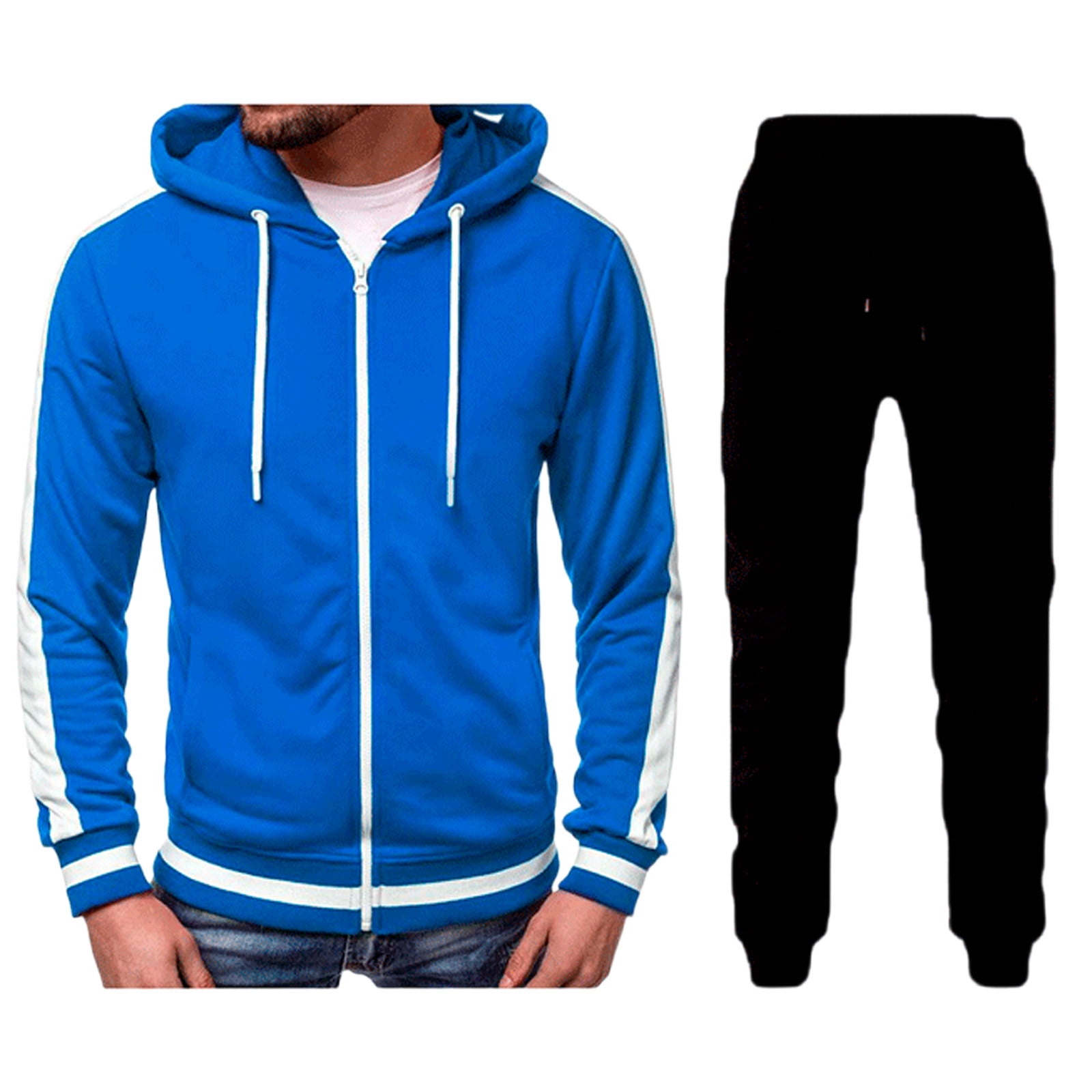 Aofany Mens Athletic 2 Piece Tracksuit Sets Casual Jogging Suits Full ...