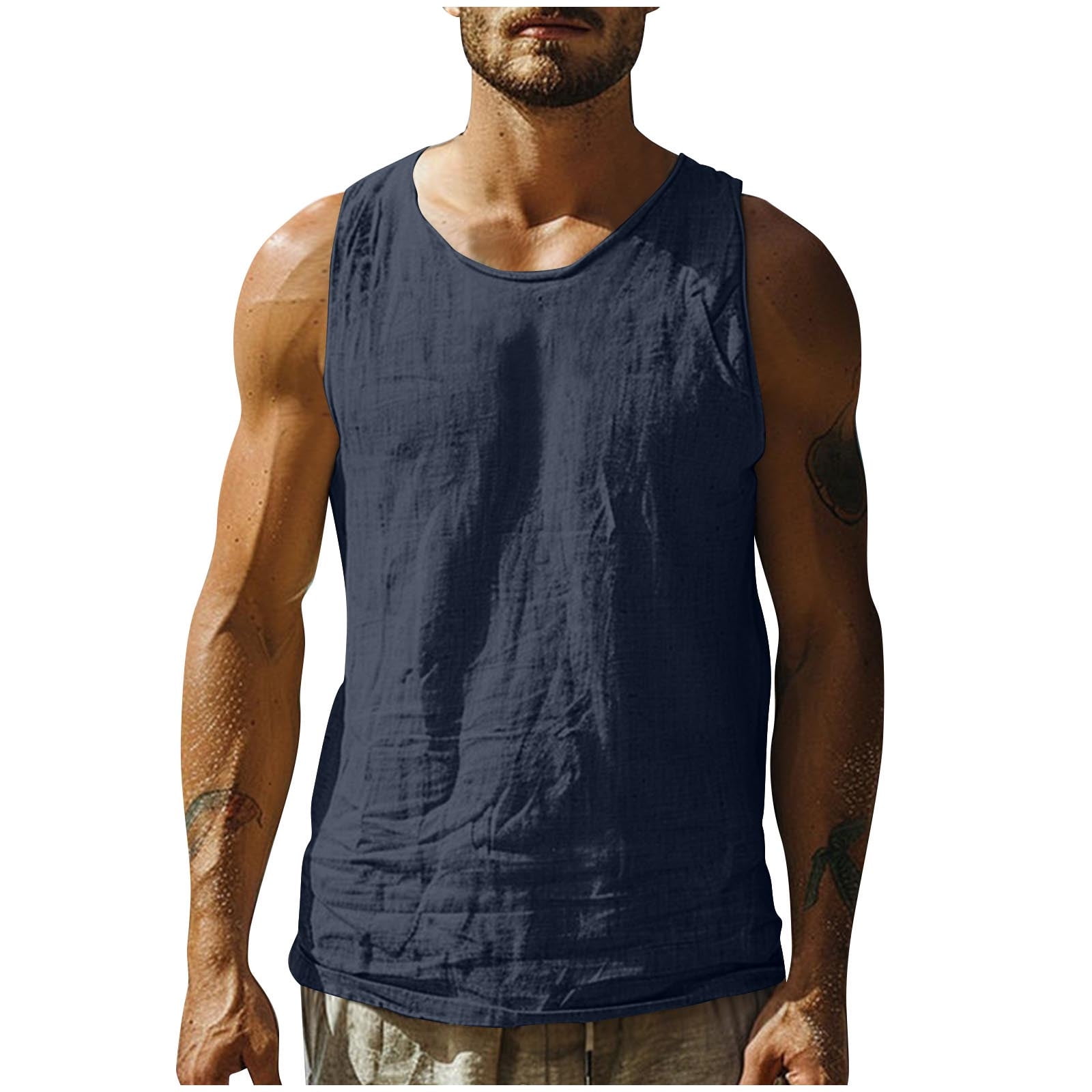 Aofany Mens Beach Tank Tops Sleeveless Beach Shirts for Men Summer ...