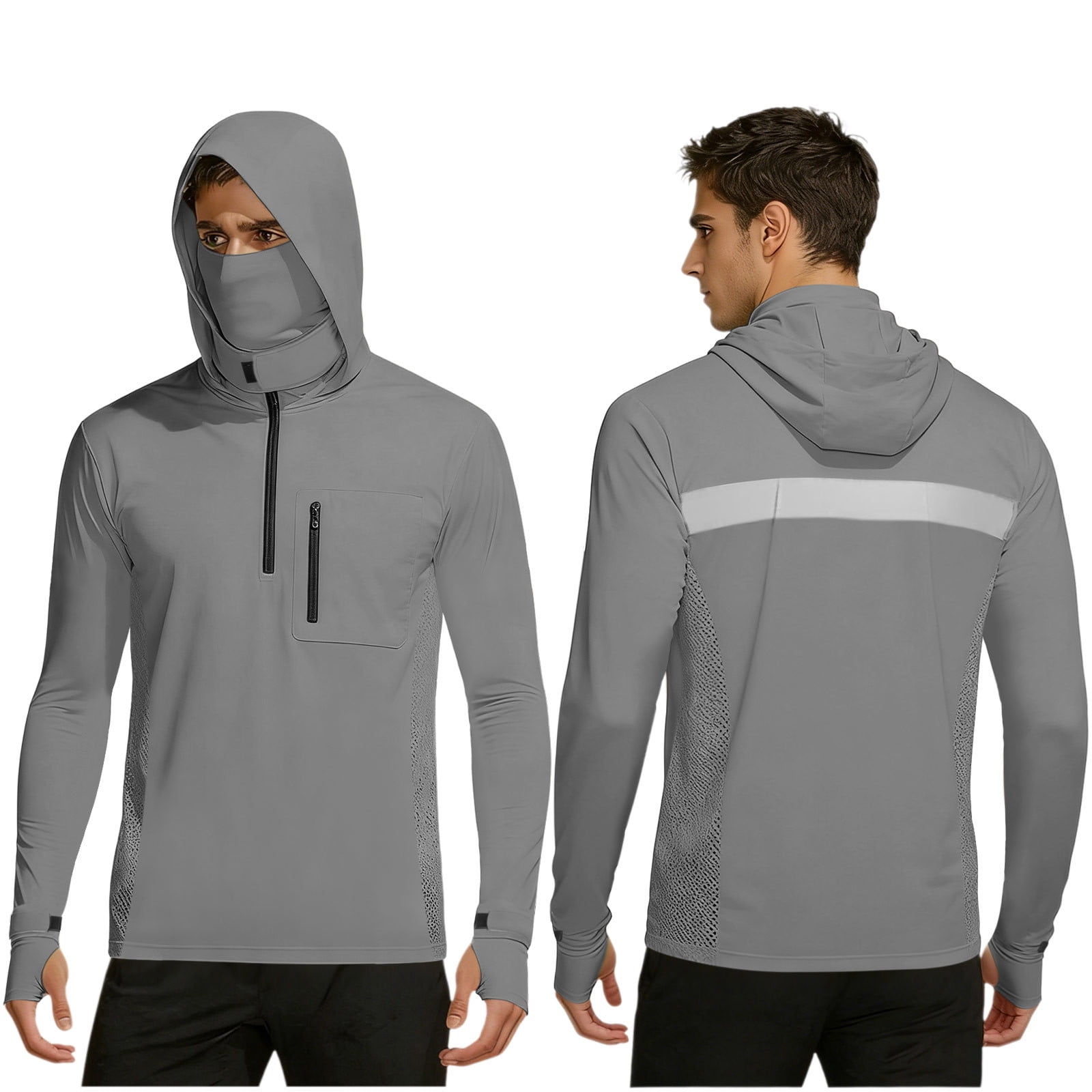 Aofany Mens Fishing Shirts, UPF 50+ Long Sleeve Sun Protection Hoodies ...