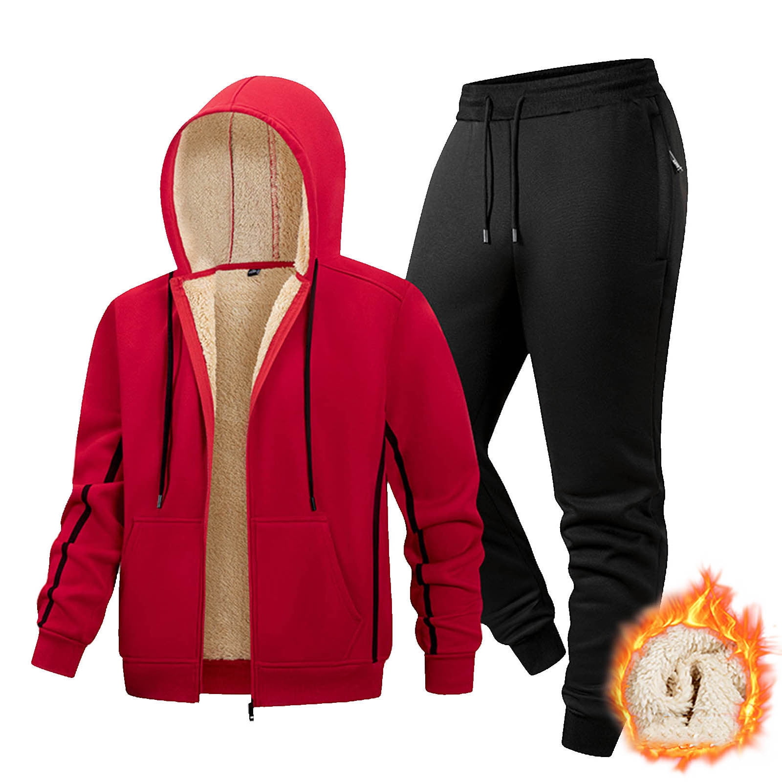 Aofany Mens Track Suits 2 Piece Set Tracksuits Zip-Up Hoodies and ...
