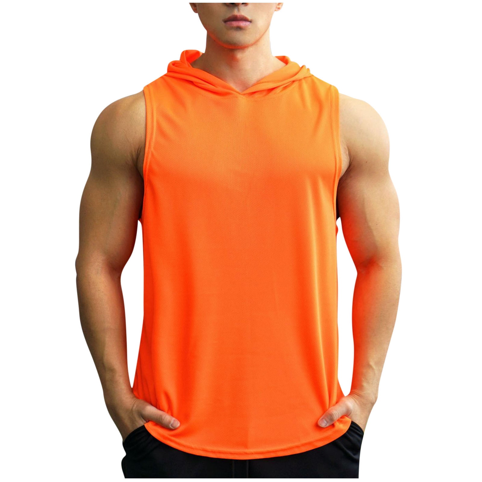 Aofany Mens Workout Tank Tops, Mens Hooded Tank Tops Solid Color ...