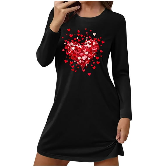 Aofany Nightgowns for Women Long Sleeve Sleep Tee Pullover Night Shirts ...