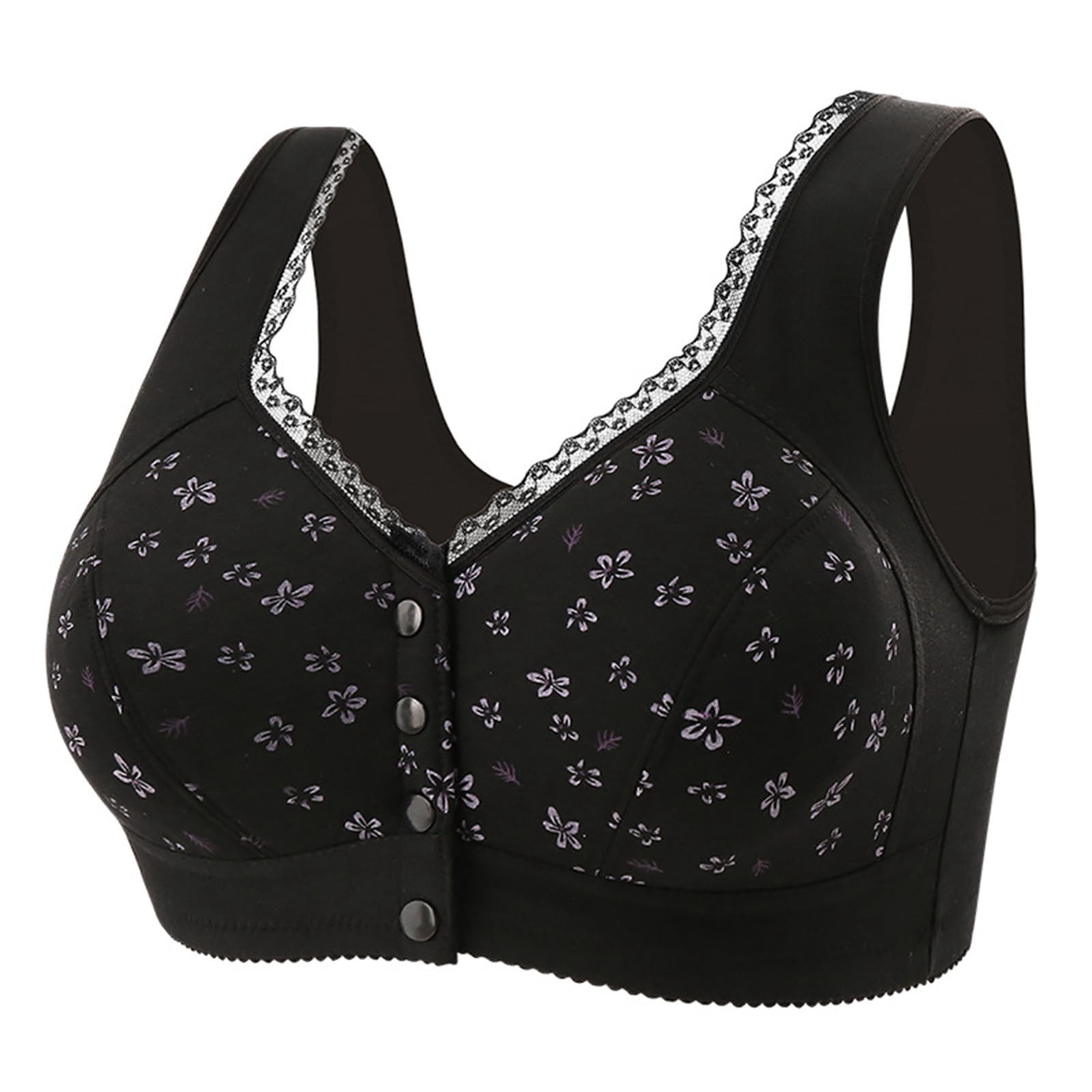 Aofany Plus Size Bras for Women Soild Wire Free Underwear One-Piece Bra ...