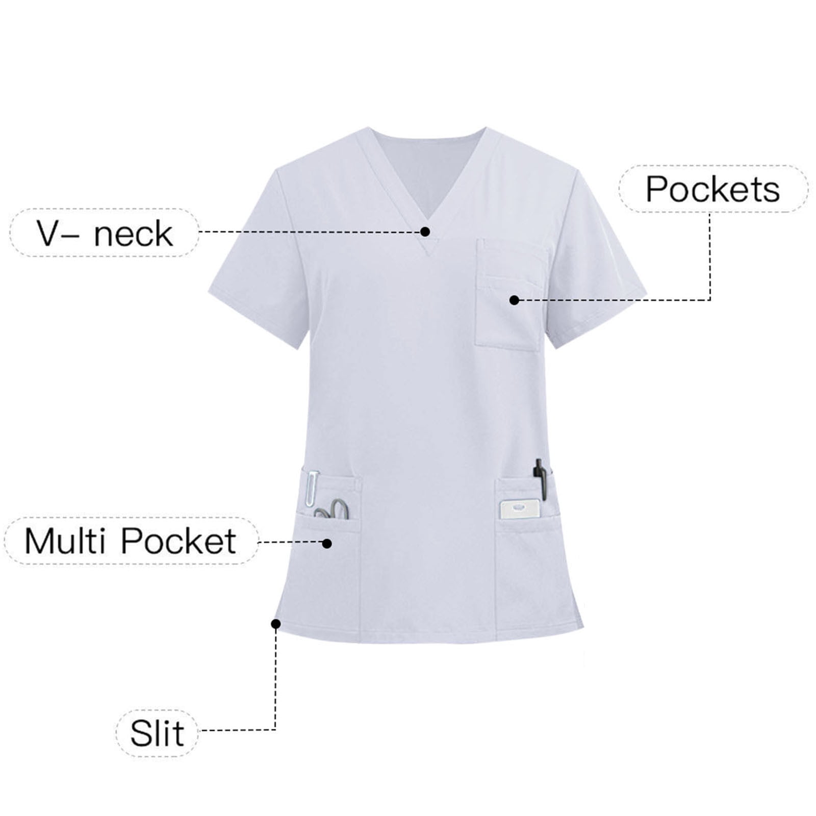 Aofany Plus Size Scrubs for Men Nurse Gifts Solid Color Scrub Tops Men ...