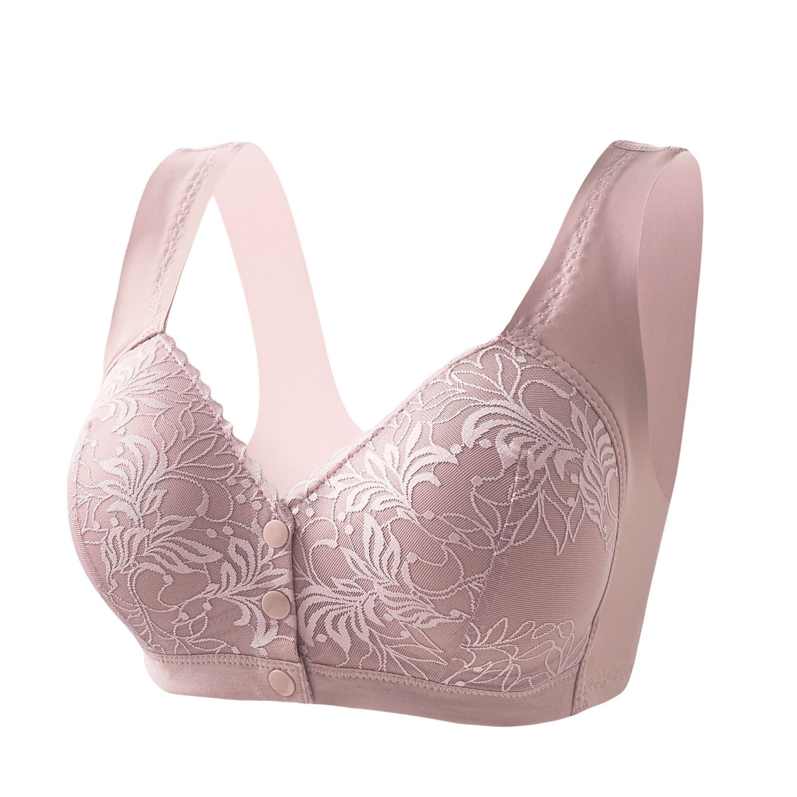 Aofany Plus Size Wirefree Bras for Women, Push Up Front Closure Bras ...