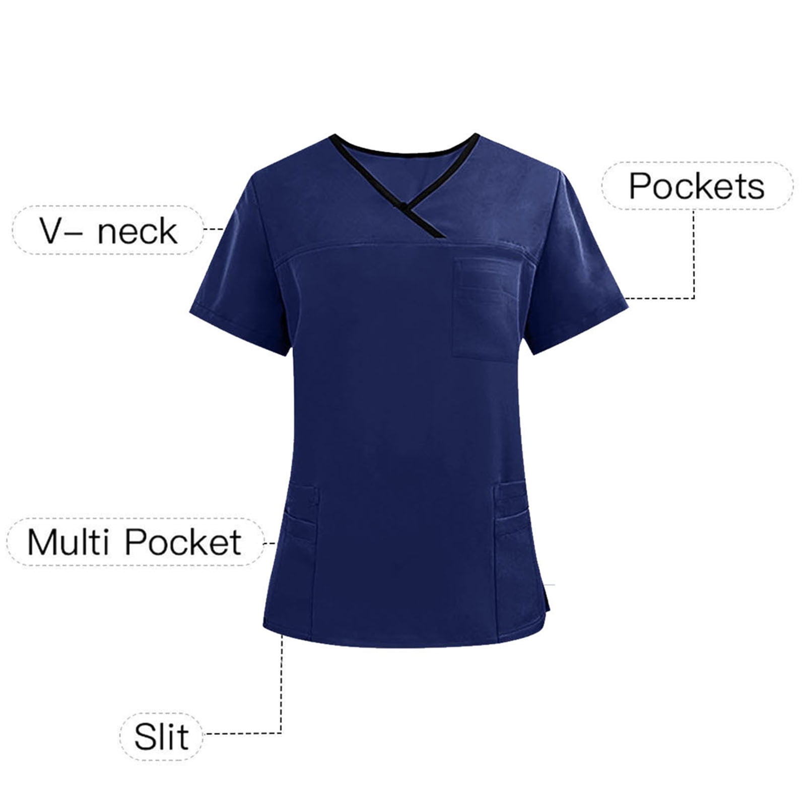 Aofany Scrub Tops Men Fashion Solid Color Working Scrubs for Men Casual ...