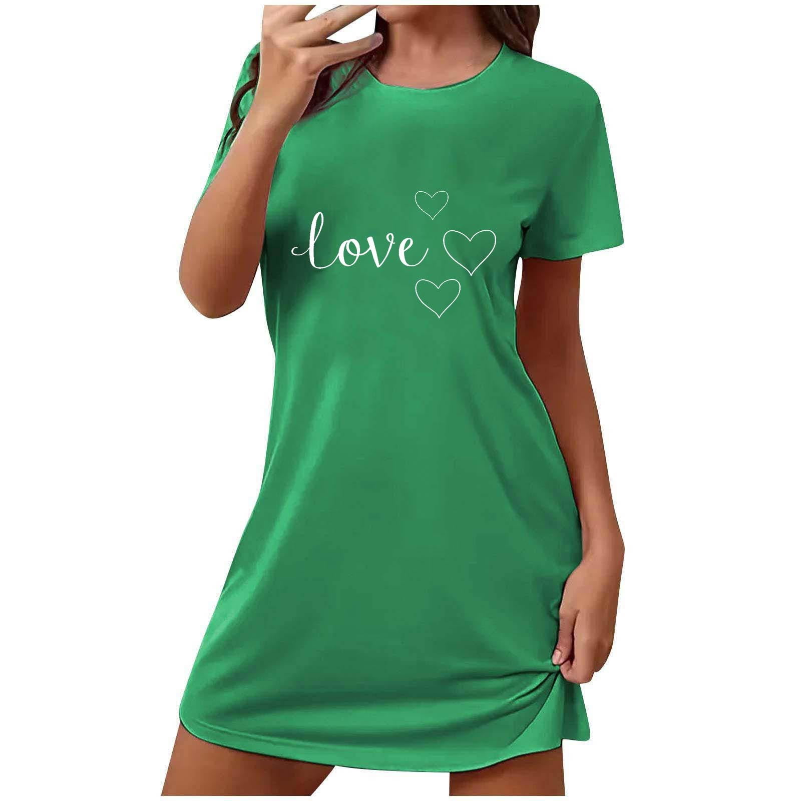 Aofany Short Sleeve Nightgowns for Women Plus Size Soft Comfortable ...