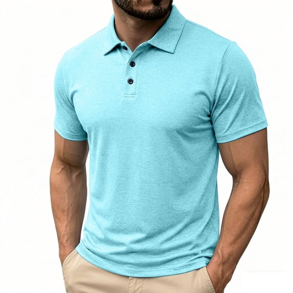 Aofany Short Sleeve Shirts for Men Plain Color Pullover Summer Athletic ...