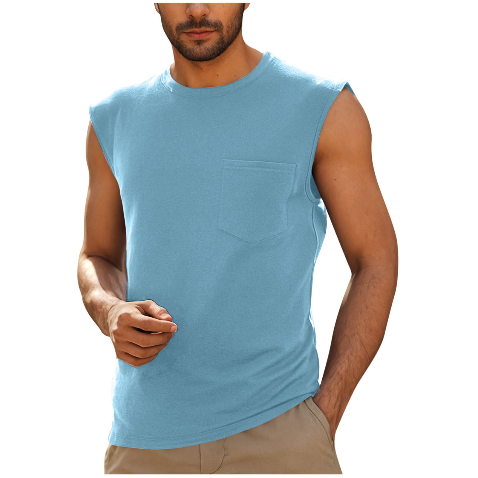 Aofany Tank Tops Men Clearance Mens Breathable Sleeveless T Shirt Tops ...