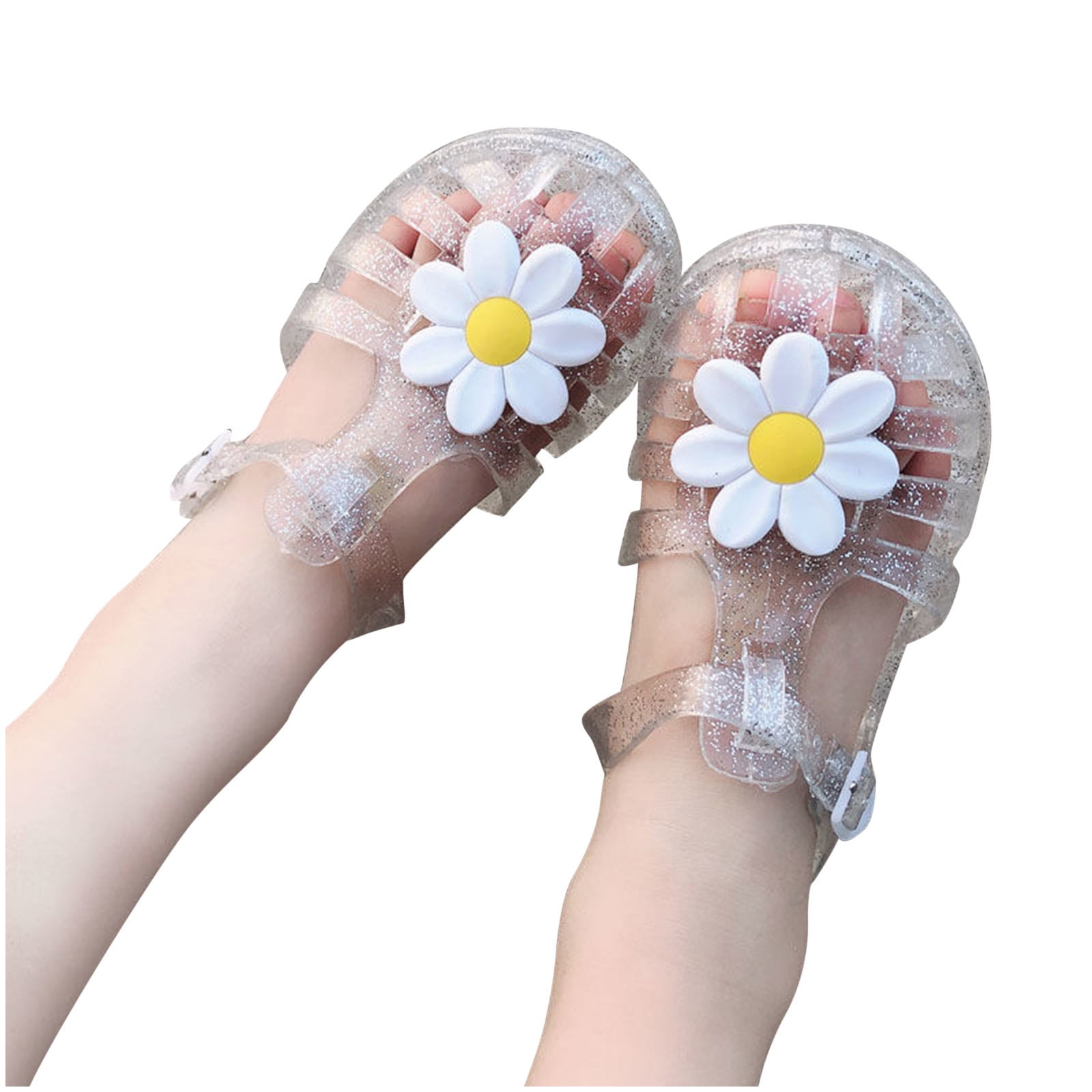 Aofany Toddler Girls Sandals Jelly Sandals Rubber Sole Closed Toe ...