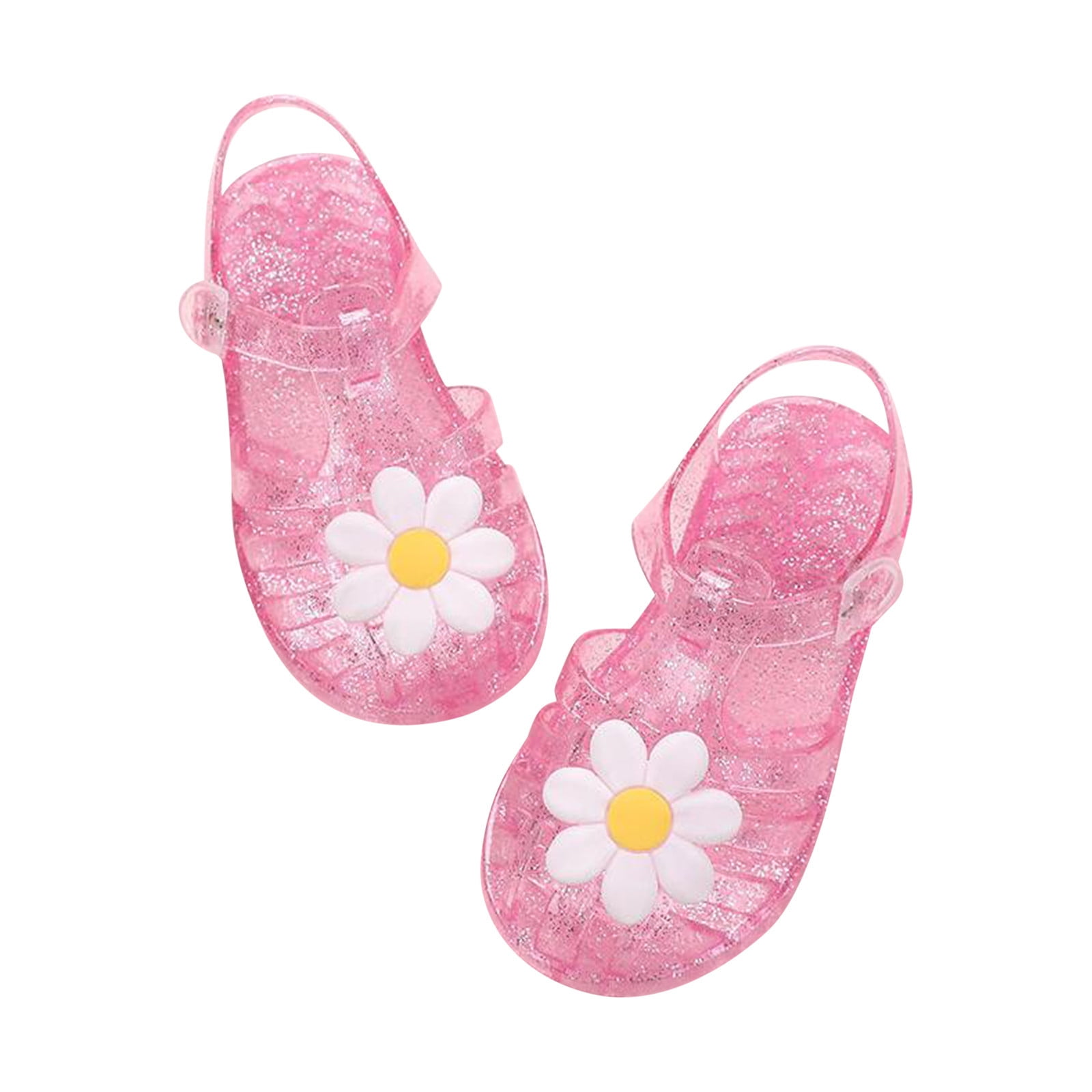 Aofany Toddler Girls Sandals Jelly Sandals Rubber Sole Closed Toe ...
