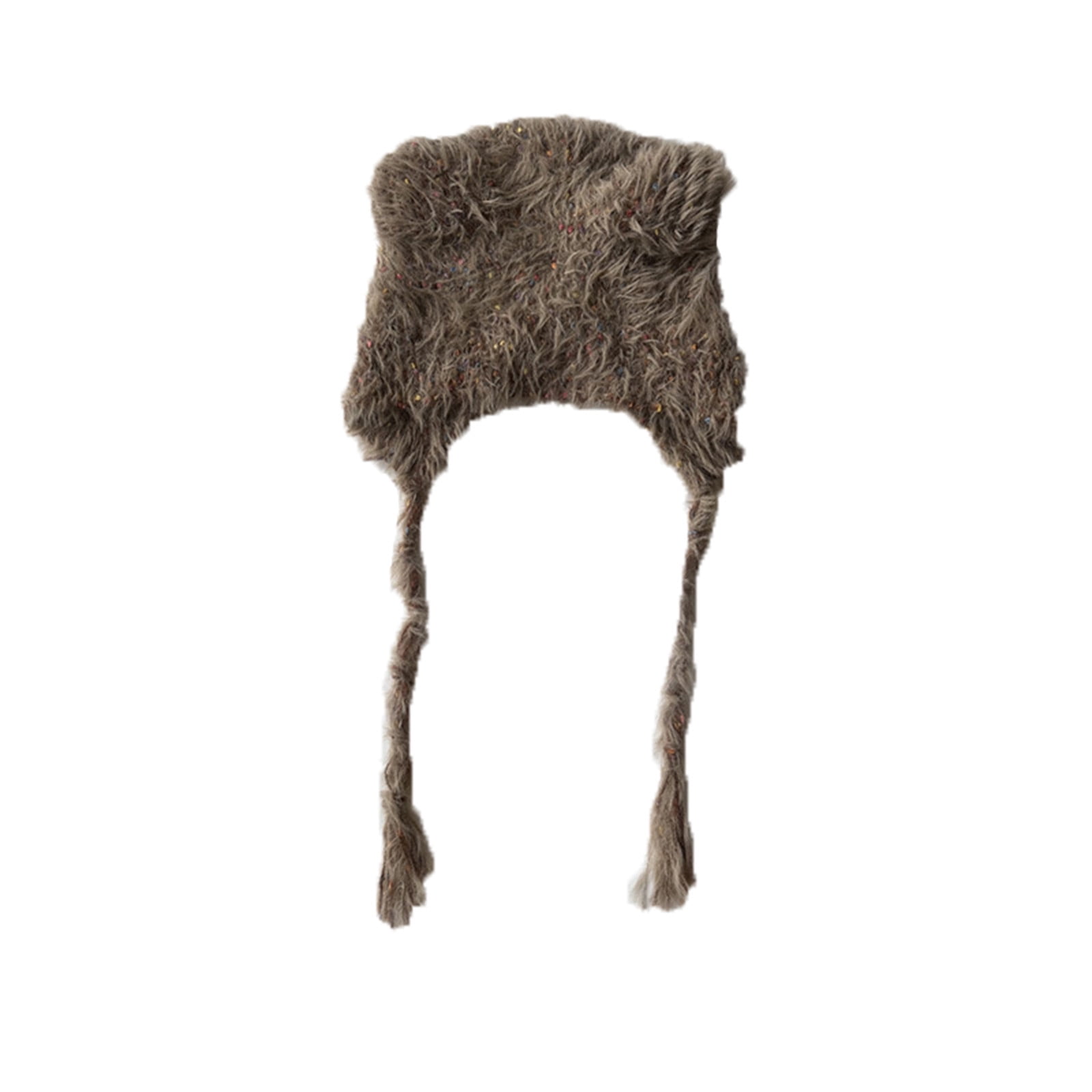 Aofany Winter Hats for Women Beanies with Ear-Flaps Straps Fleece Wool ...