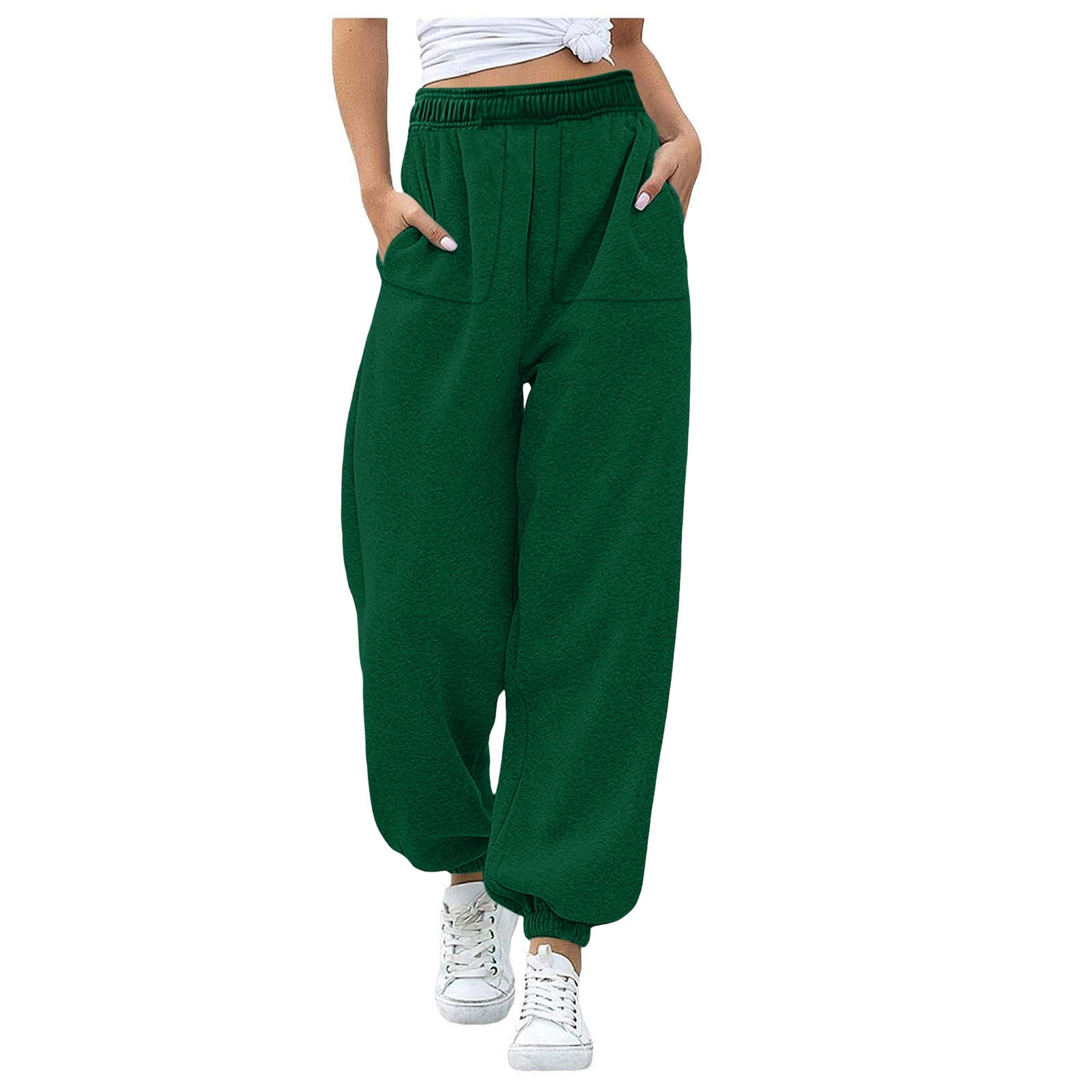 Aofany Women Sweatpants Sport Pants High Waist Solid Color Sweatpant ...