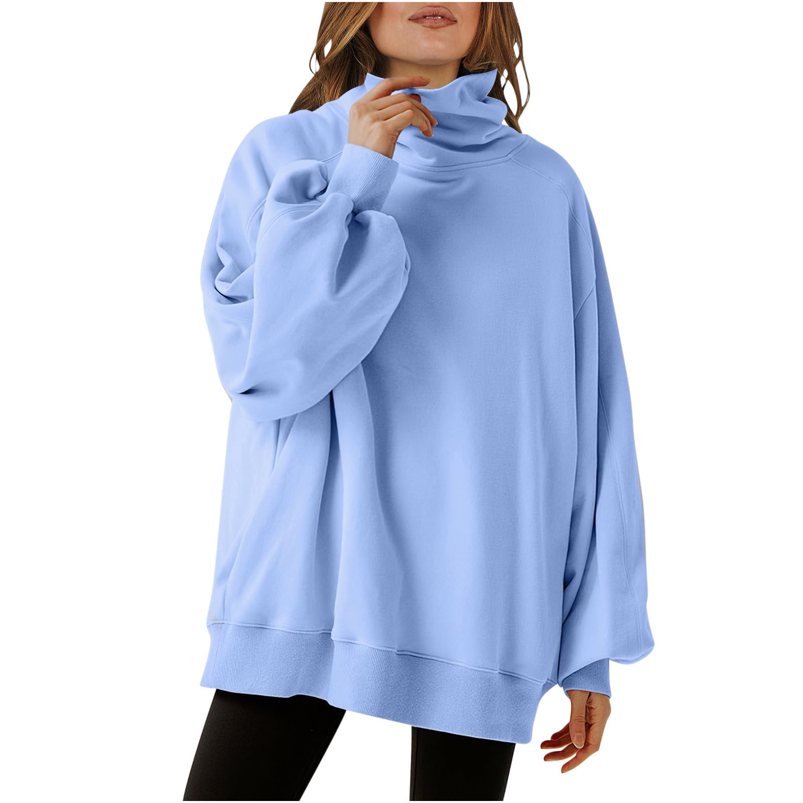 Aofany Women's Oversized Sweatshirts Long Sleeve Turtleneck Casual ...