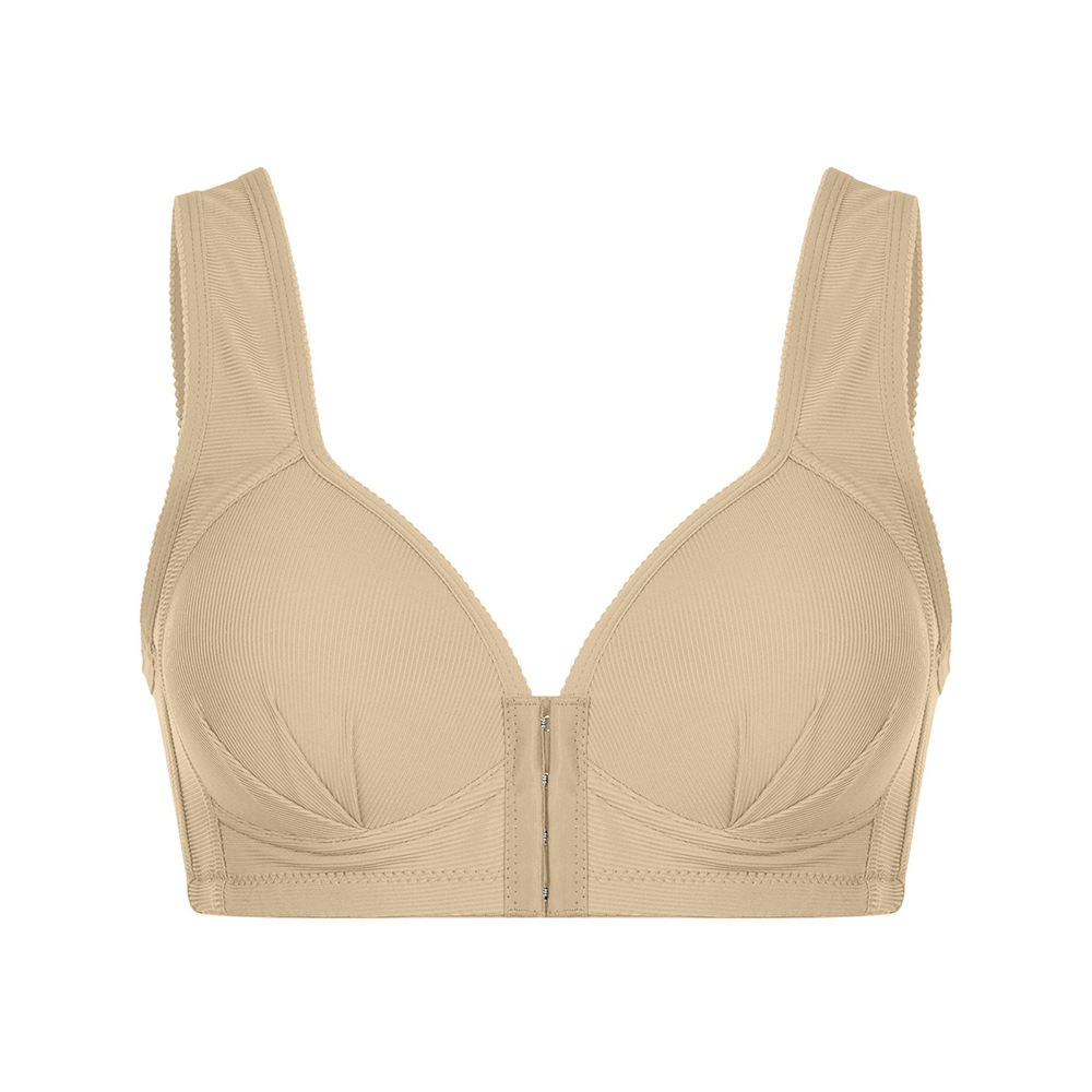 Aofany Women's Plus Size Front Closure Wireless Bra Full Cup Lift Bras ...