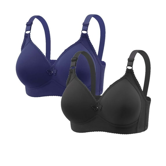 Aofany Womens Plus Size Bra, 2-Packs Woman's Comfortable Breathable Bra ...