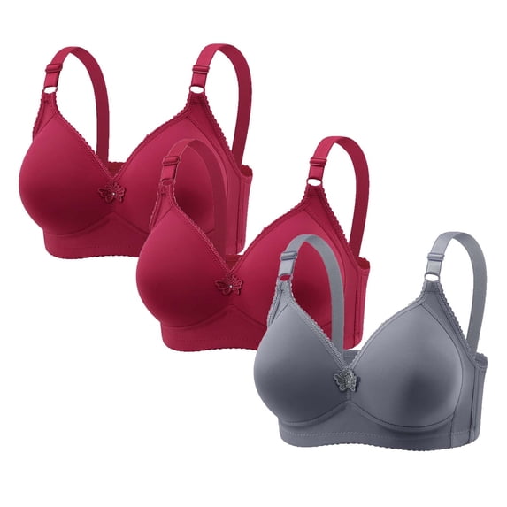 Aofany Womens Plus Size Bra, 3-Packs Woman's Comfortable Breathable Bra ...