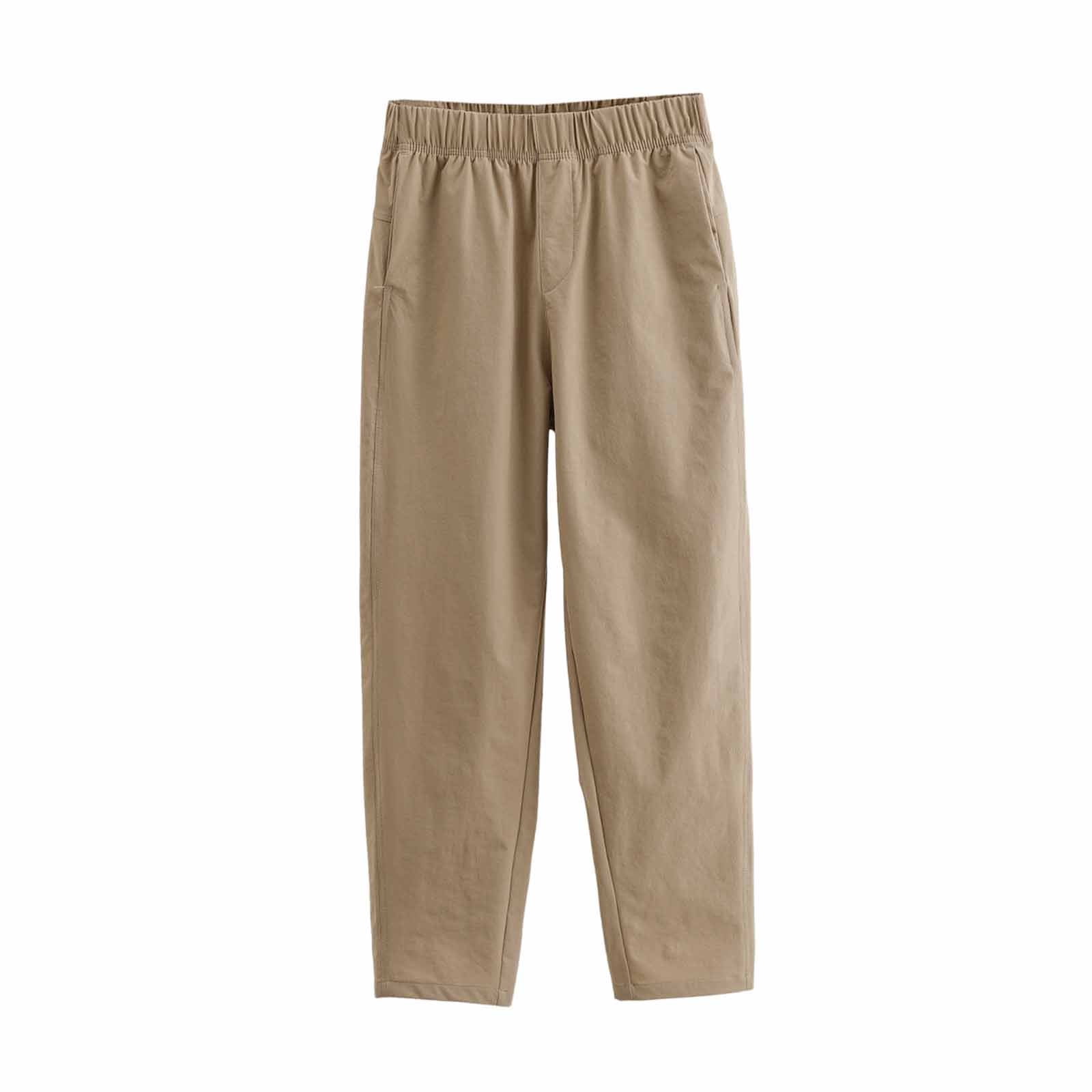 Aofany Womens Slacks Elastic Waist Straight Leg Pants Plus Size Casual ...