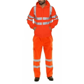 Premium High Visibility Hi Vis Coveralls with Leg Zipper (XL, Red ...