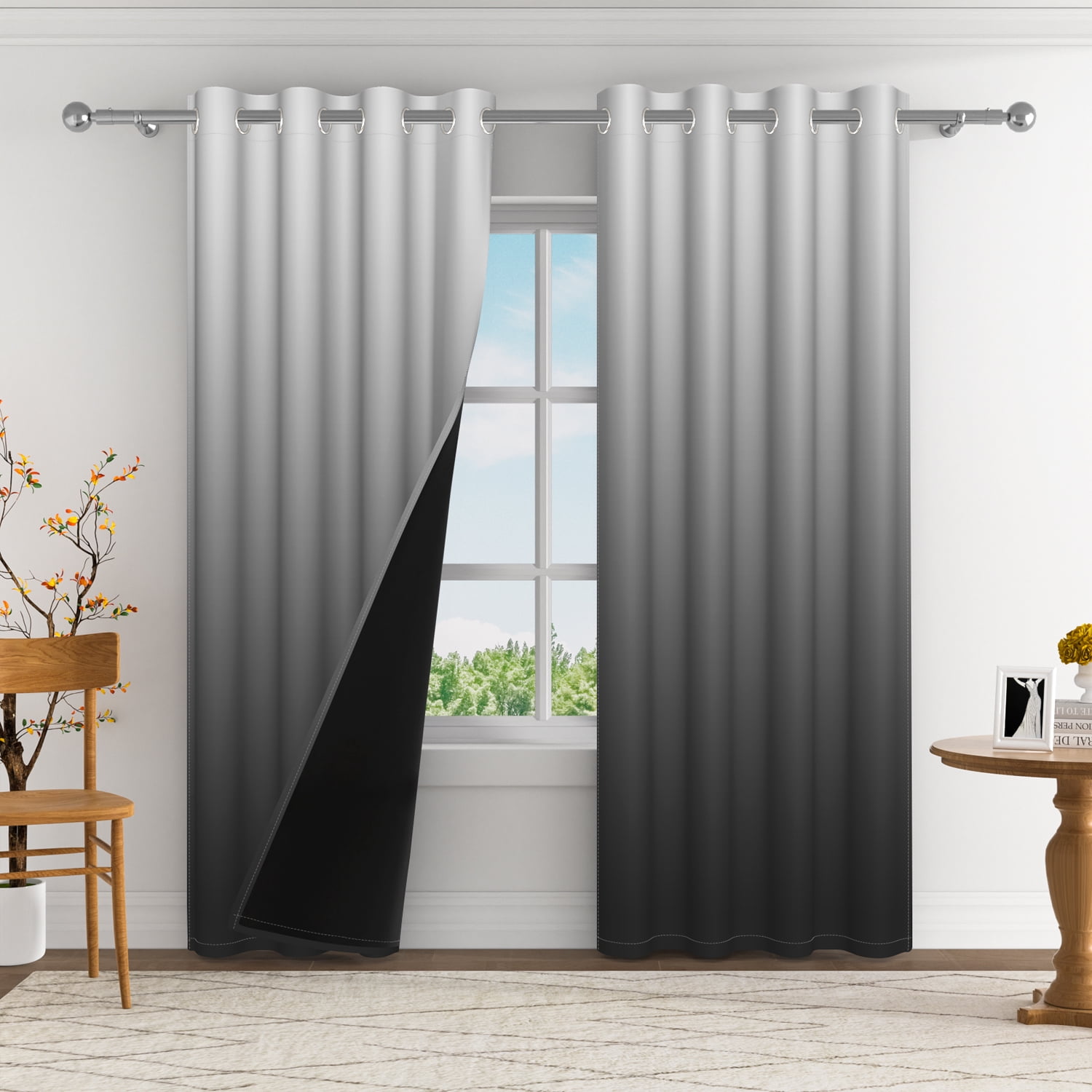 Aofoto Blackout Curtains for Bedroom, Thermal Insulated & Light ...