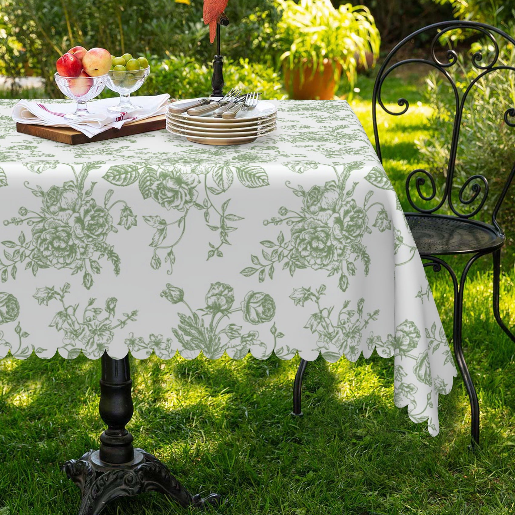 Aofoto Floral Tablecloth 60x102 Inches Rectangle Flower Spring Table ...