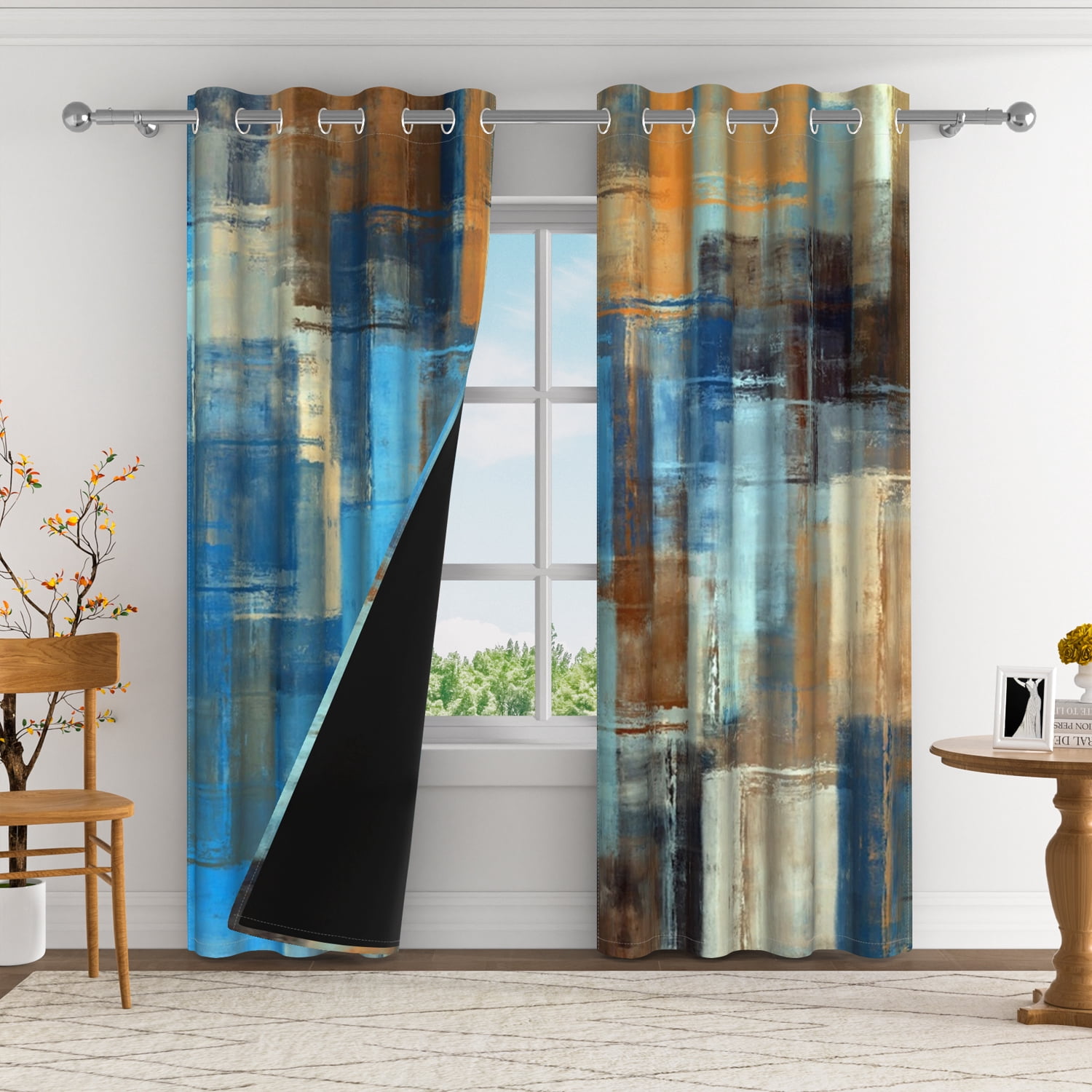 Aofoto Ombre Full Blackout Window Curtain,Thermal Insulated Noise ...