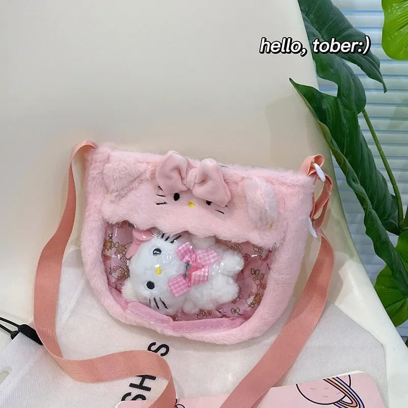 Aoger Anime Sanrio Cartoon Plush Doll Bag Figure Cinnamoroll Kuromi ...