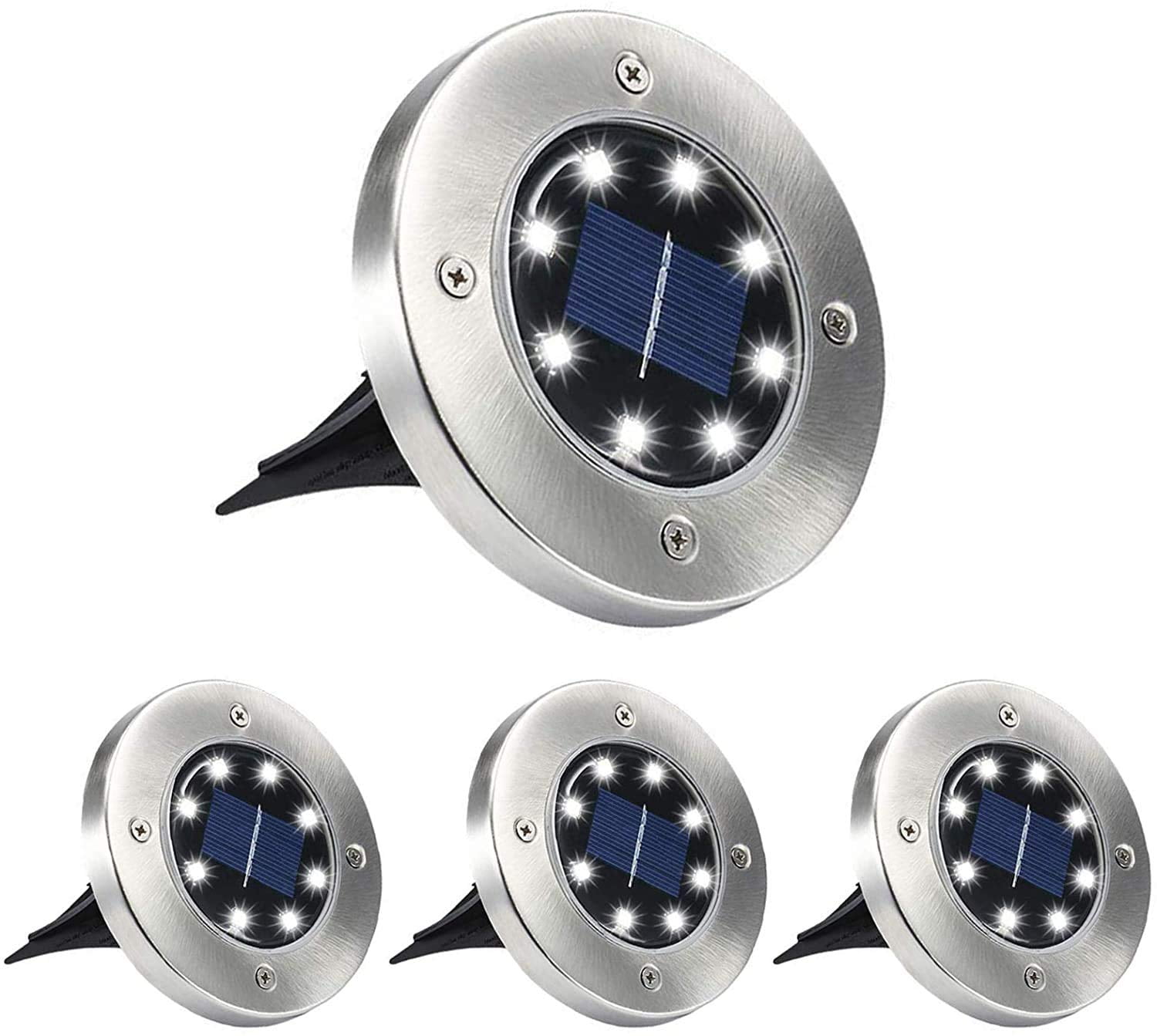 Aogist Solar Ground Lights,8 LED Garden Lights Patio Disk Lights In ...