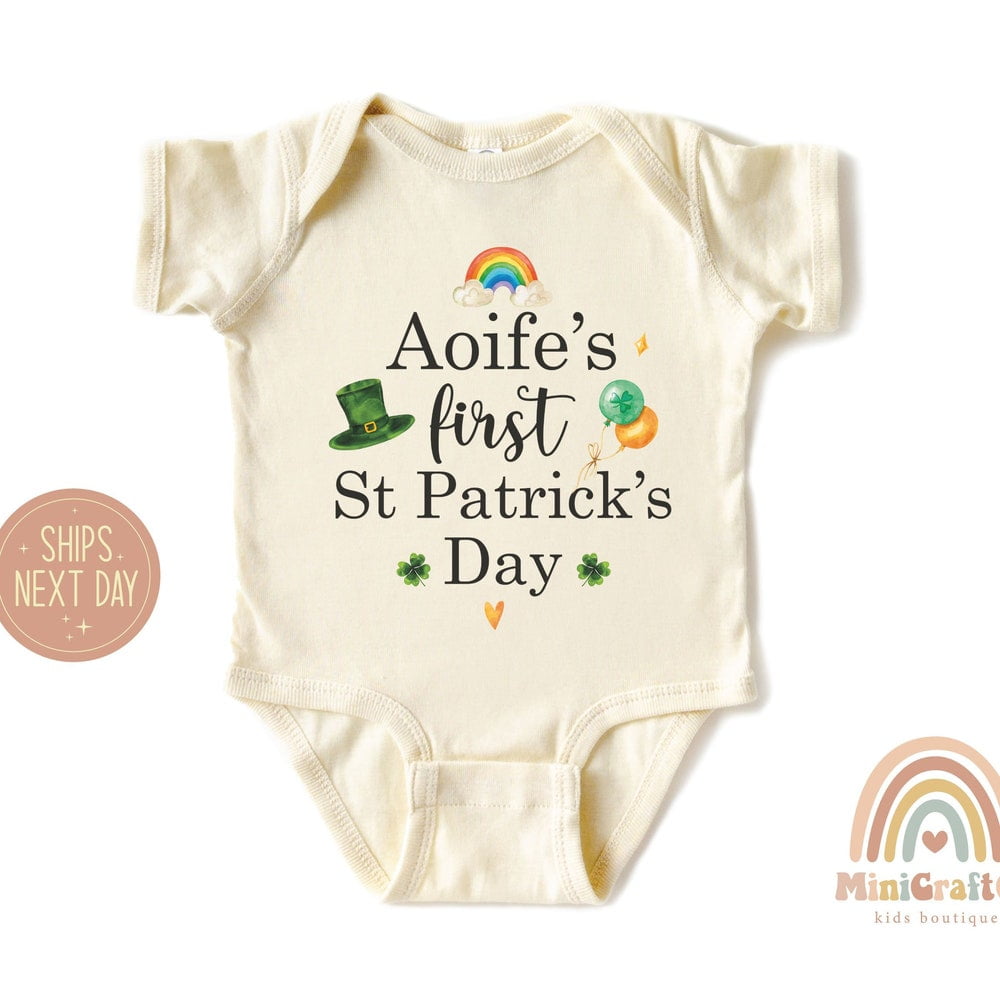 Aoifes First St. Patricks Day Baby Bodysuit, St Patricks T-Shirt, Aoife ...