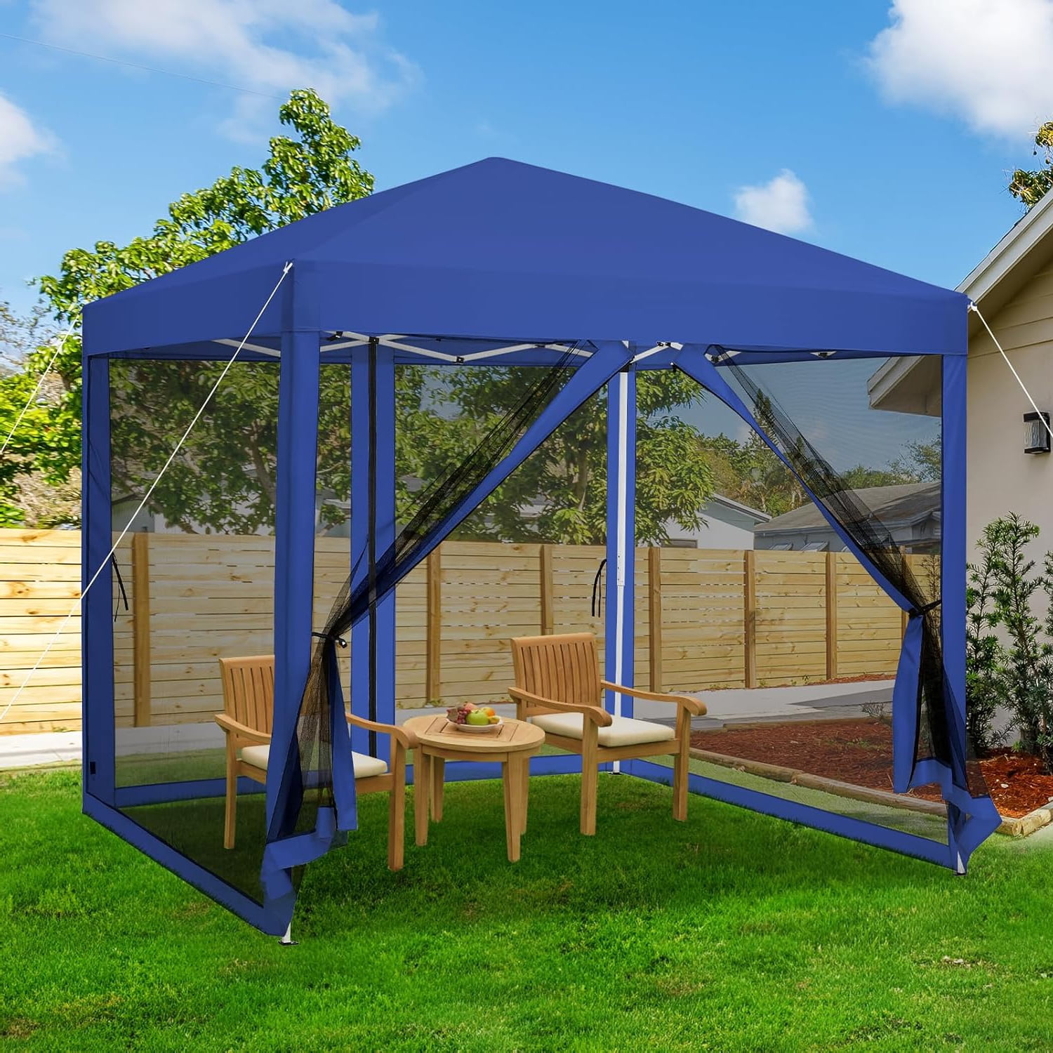 Aoile 10' x 10' Pop Up Canopy Tent, Portable Outdoor Canopies with ...