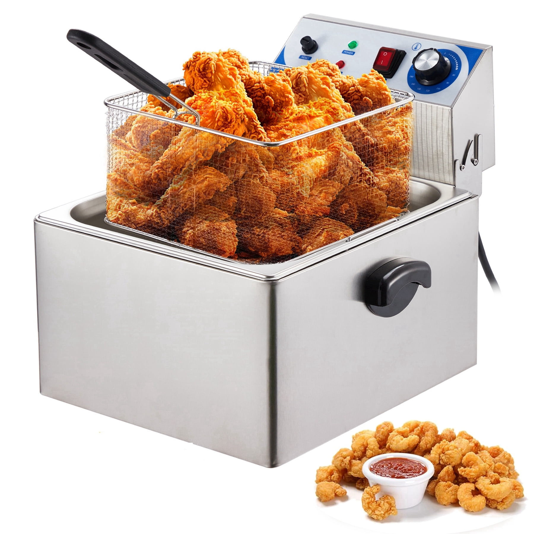 Aoile 11.6 Quart Electric Deep Fryer, Stainless Steel Countertop Oil ...
